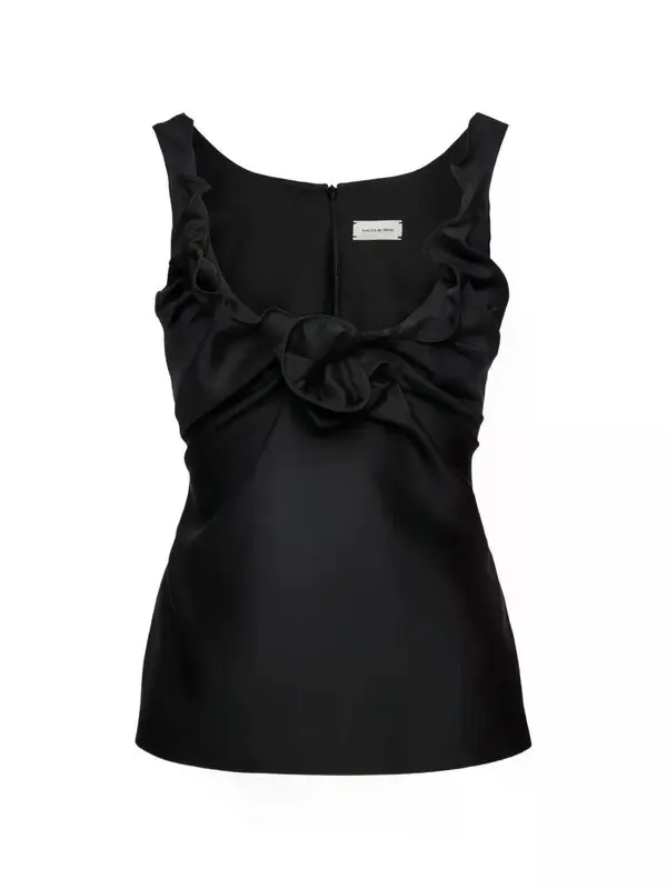 Magda Butrym Ruffled Floral Appliqué Top