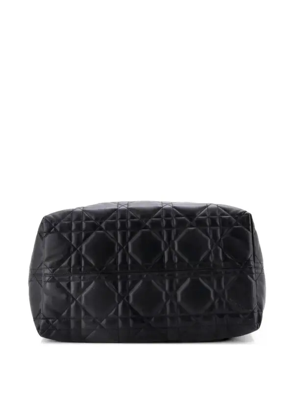 Dior Cannage Quilted Calfskin Large Tote Bag - Black
