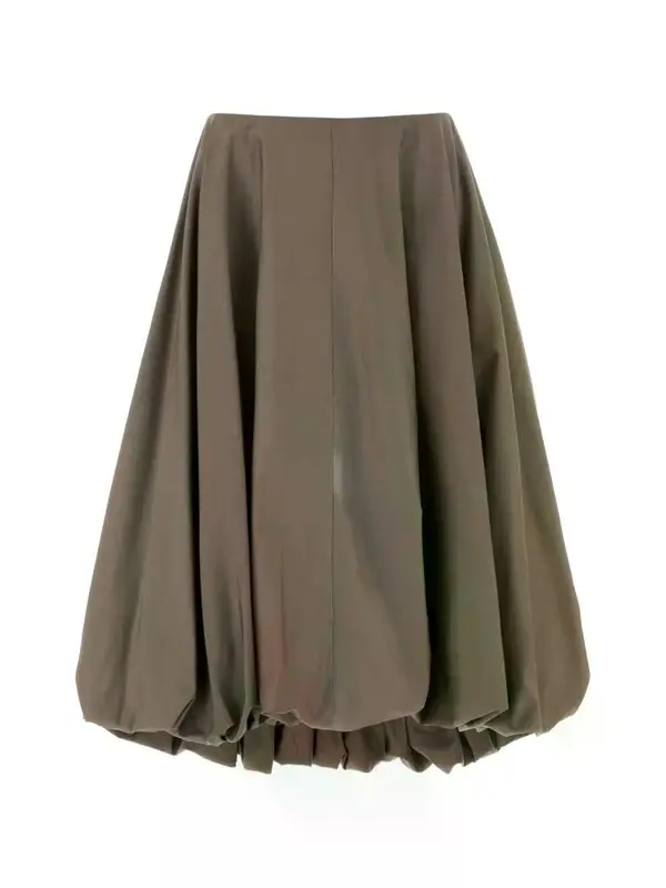 Balenciaga Gabardine Bubble Hem Skirt - Brown