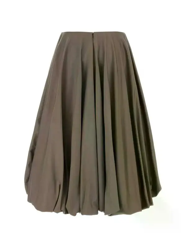 Balenciaga Gabardine Bubble Hem Skirt - Brown