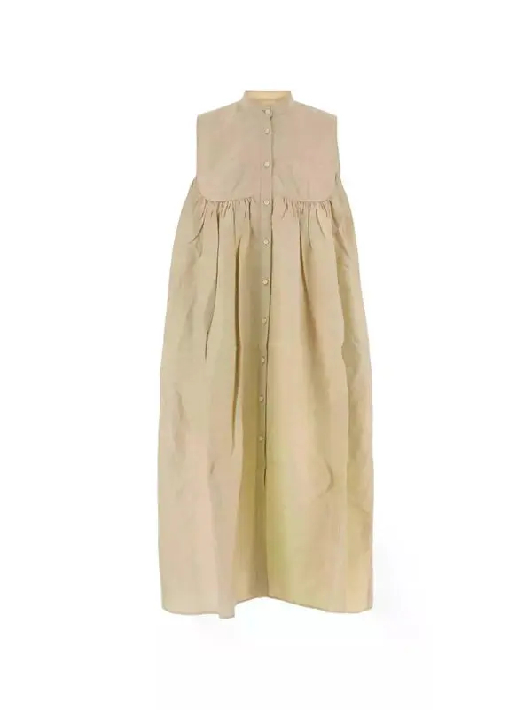 UMA WANG Sleeveless Midi Dress With Gathered Yoke