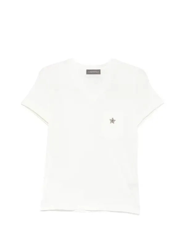 Lorena Antoniazzi V-neck T-shirt With Star Embellishment