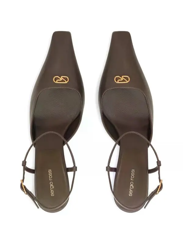 SERGIO ROSSI Surge Logo-plaque Pumps - Brown