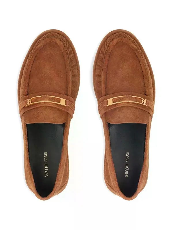 SERGIO ROSSI Logo Plaque Loafers