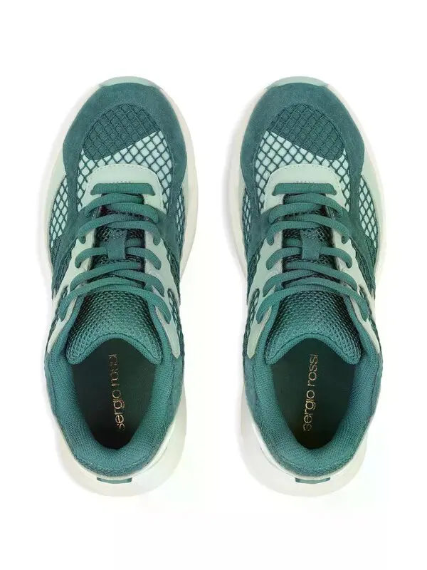 SERGIO ROSSI Panelled Mesh Sneakers - Green