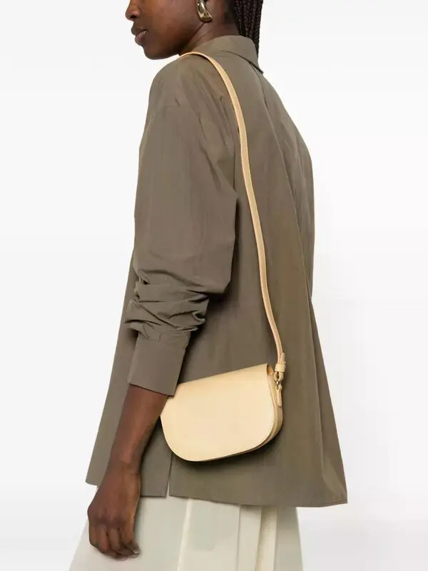 A.p.c. Curved Silhouette Shoulder Bag With Logo Lettering - Yellow