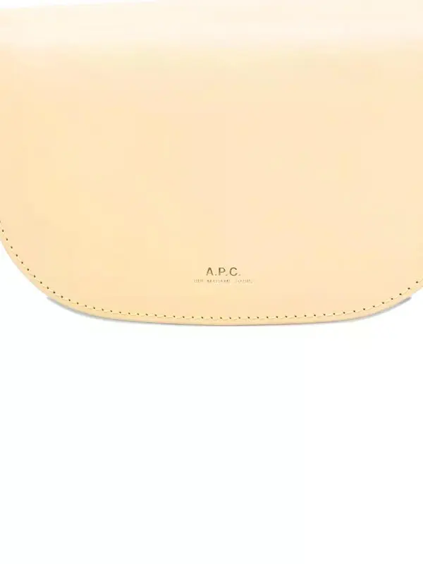 A.p.c. Curved Silhouette Shoulder Bag With Logo Lettering - Yellow