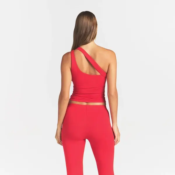 SKIMS One Shoulder Top With Cut-out Detail - Carmine