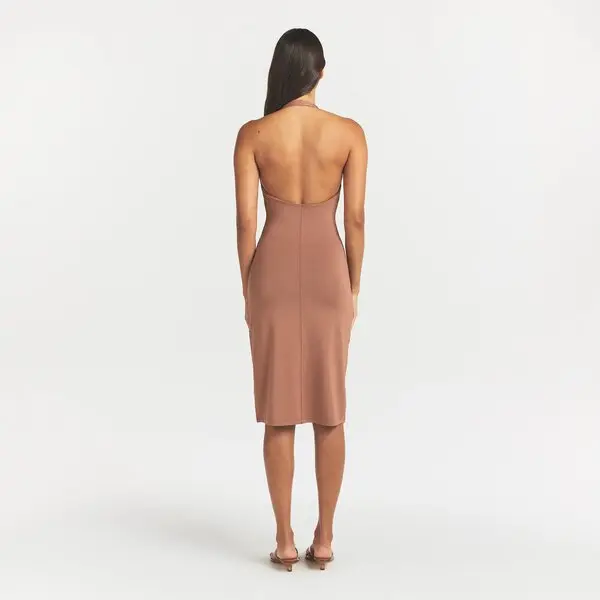 SKIMS Plunge Halter Midi Dress - Nutmeg