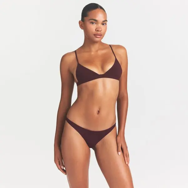 SKIMS Triangle Bralette | Red | Large | Everyday Cotton - Currant