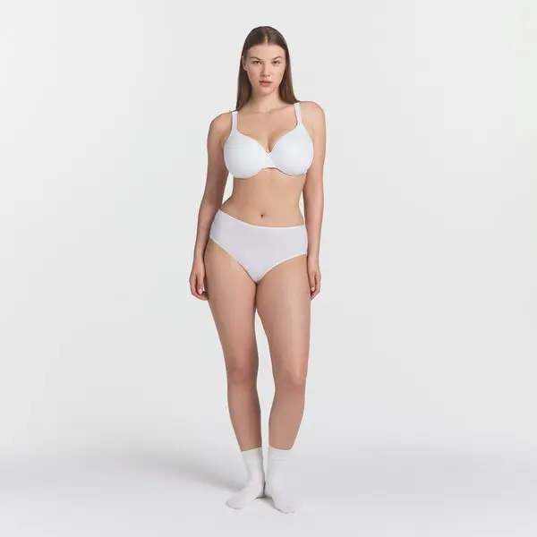 SKIMS Full Coverage Bra | White | | Everyday Cotton - Snow