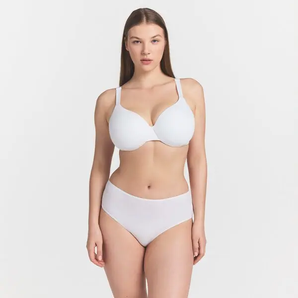 SKIMS Full Coverage Bra | White | | Everyday Cotton - Snow