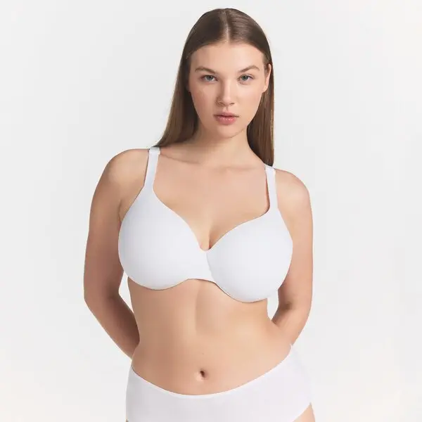 SKIMS Full Coverage Bra | White | | Everyday Cotton - Snow