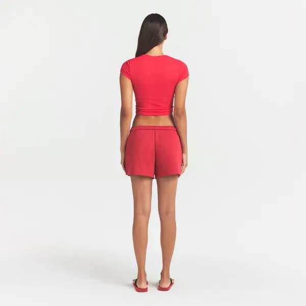 SKIMS Cotton Fleece Classic Short - Washed Red