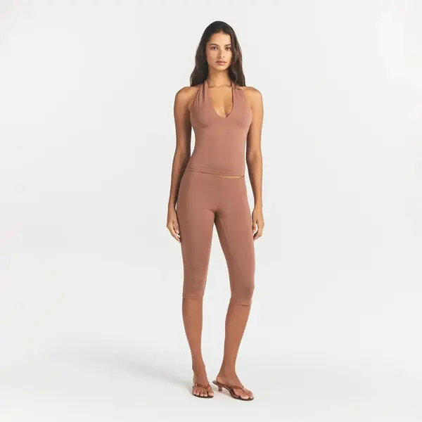 SKIMS Plunge Halter Top - Nutmeg
