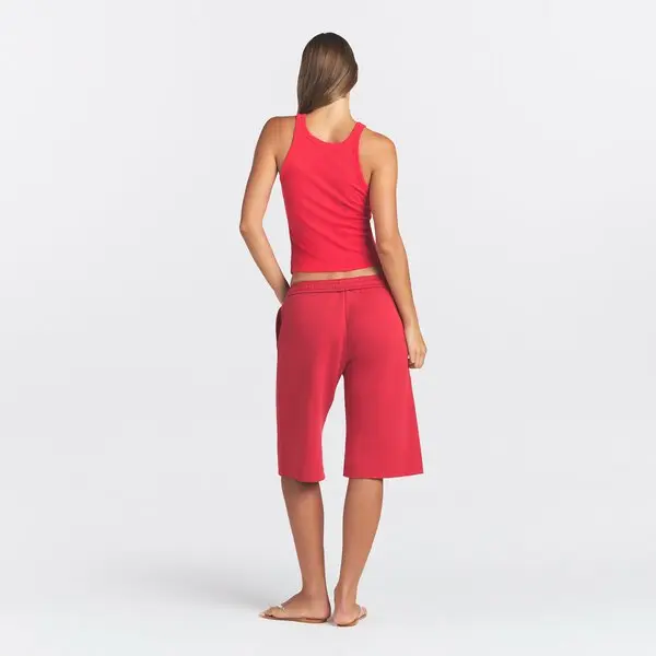 SKIMS Sheer Ribbed Tank Top - Carmine