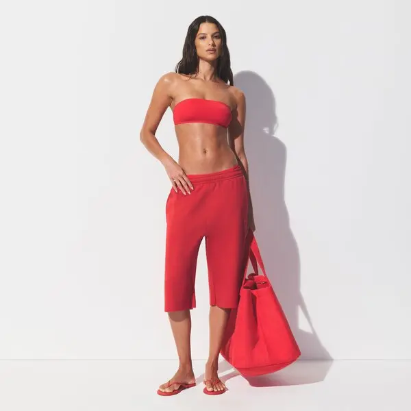 SKIMS Micro Bandeau Bikini Top - Carmine