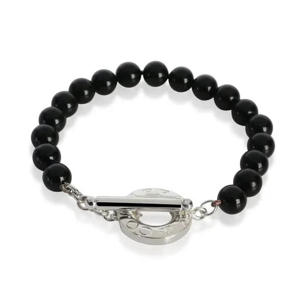 Tiffany & Co. Sterling Silver Onyx Beaded Bracelet - Sterling_silver