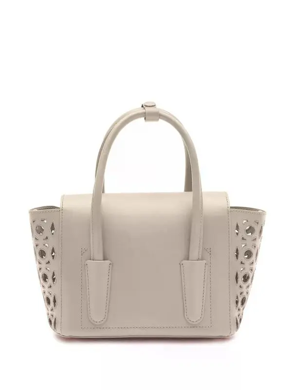 COCCINELLE Double Beat Leather Tote Bag With Twist Lock - Neutrals