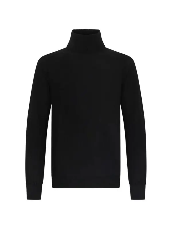 ROBERTO COLLINA Ribbed Knit Roll Neck Sweater - Black