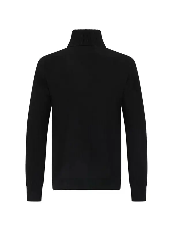 ROBERTO COLLINA Ribbed Knit Roll Neck Sweater - Black