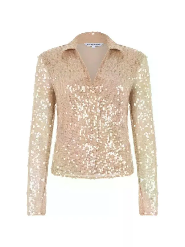 Veronica Beard Meryl Sequin Blouse - Neutrals