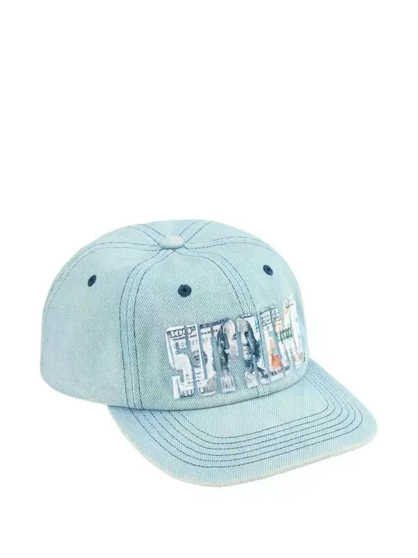 Supreme Embroidered Money Logo 6-panel Cap - Blue