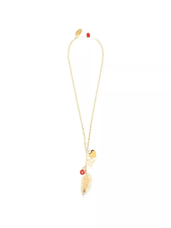 Dsquared2 Leaf Pendant Charm Necklace - Gold
