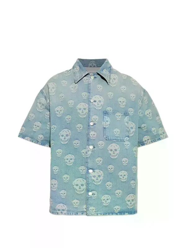 Alexander McQueen Skull-jacquard Short-sleeve Shirt
