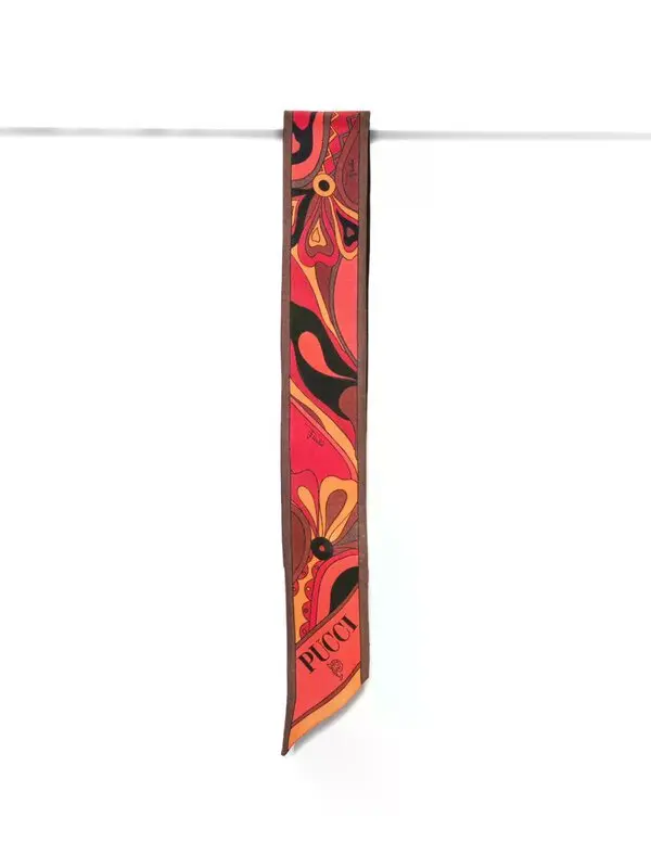 Emilio Pucci Abstract-print Silk Scarf - Red