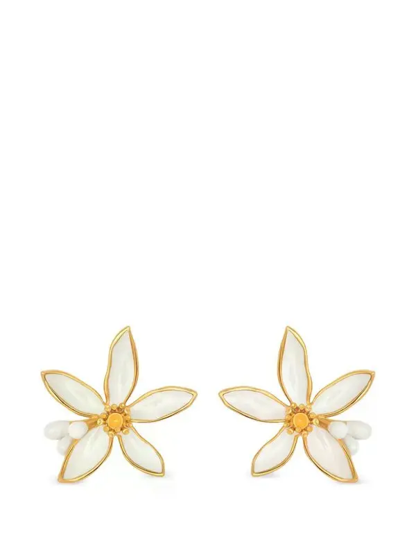 Oscar De La Renta Orange Blossom Earrings - Gold