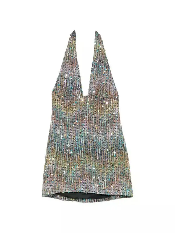 Missoni Sequin-embellished Halterneck Mini Dress - Silver