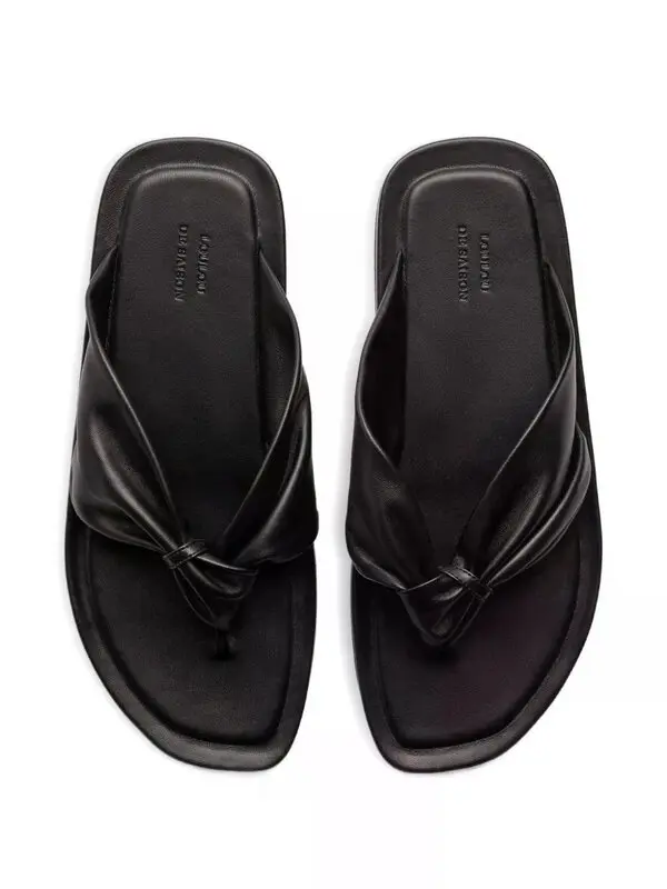 Loulou De Saison Leather Knot Detail Sandals - Black