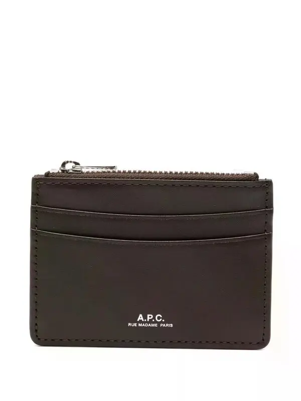 A.p.c. Logo-print Leather Wallet - Brown