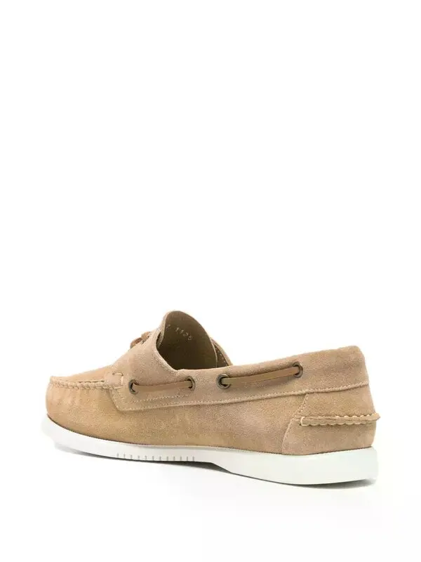 Paraboot Suede Lace-up Boat Shoes - Neutrals