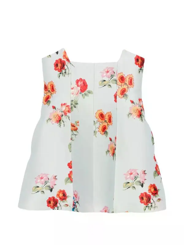 Brandon Maxwell Floral Print Mini Dress - Blue