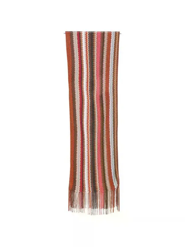 Missoni Zig-zag Fringed Scarf - Brown