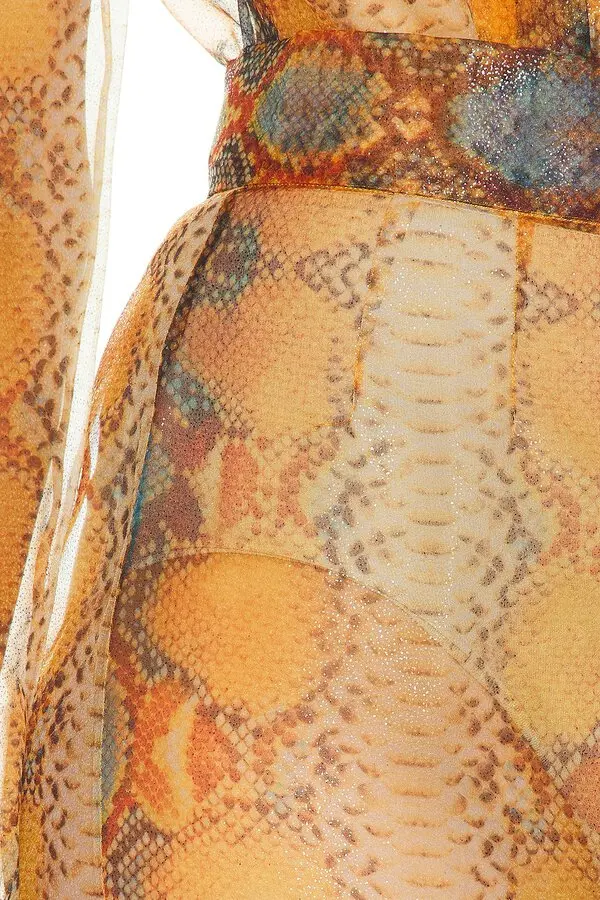 LAQUAN SMITH Sheer Pencil Skirt - Snake