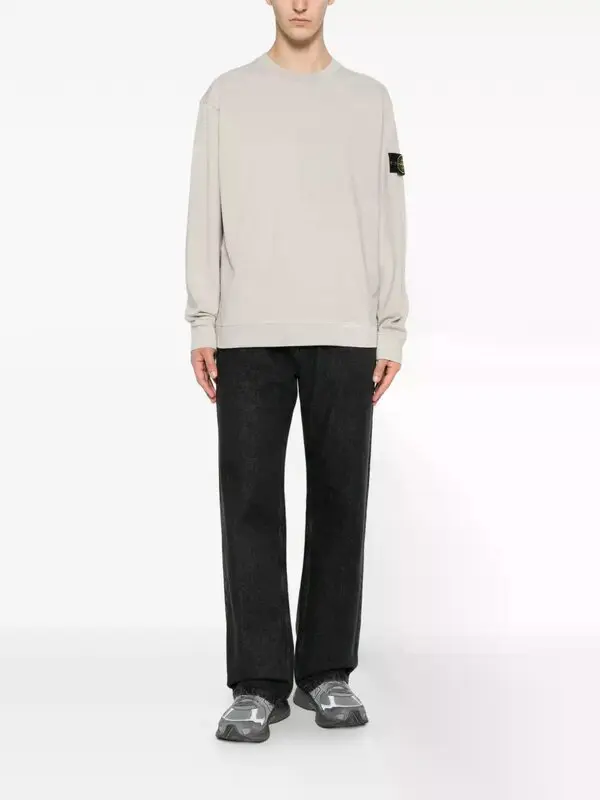 Stone Island Logo Patch Sweatshirt - Neutrals
