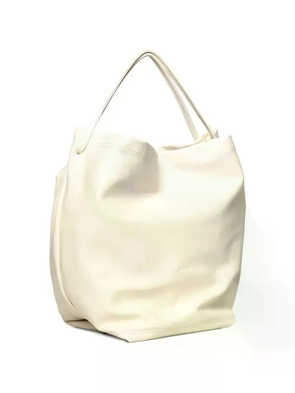BIASIA Logo Embossed Leather Tote Bag