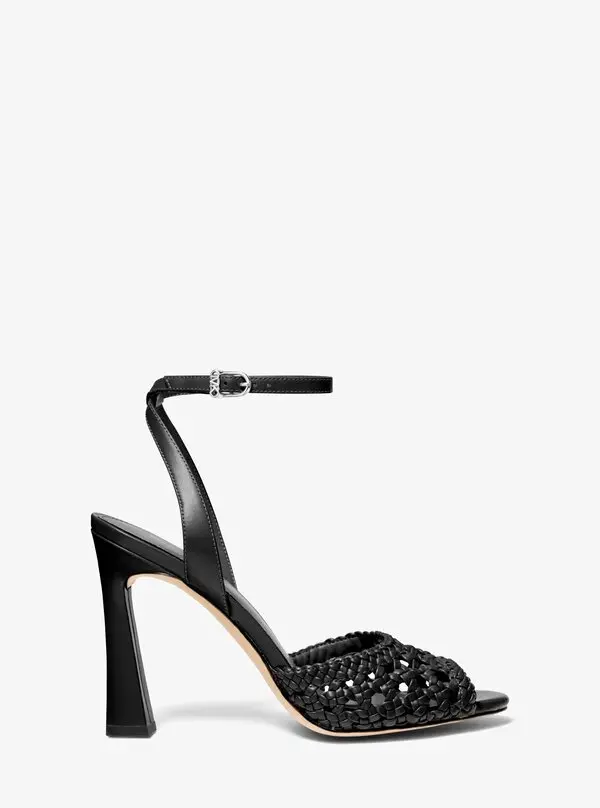Michael Kors Rosie Woven Heeled Sandal - Black