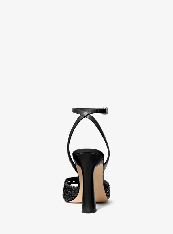 Michael Kors Rosie Woven Heeled Sandal - Black
