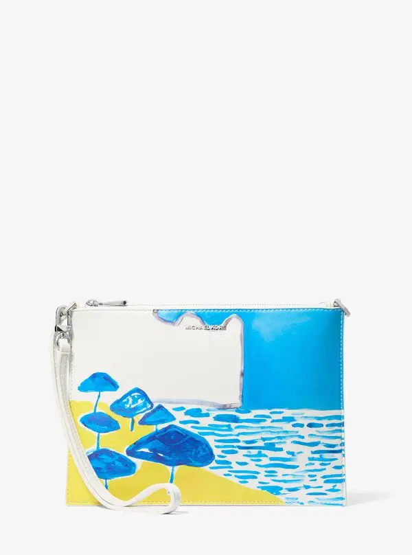 Michael Kors X Christina Zimpel Jet Set Extra-large Convertible Wristlet - Blue