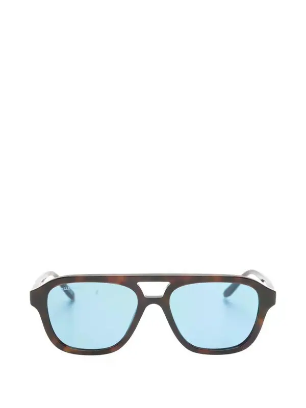 Balenciaga Tortoiseshell-effect Pilot Sunglasses - Brown