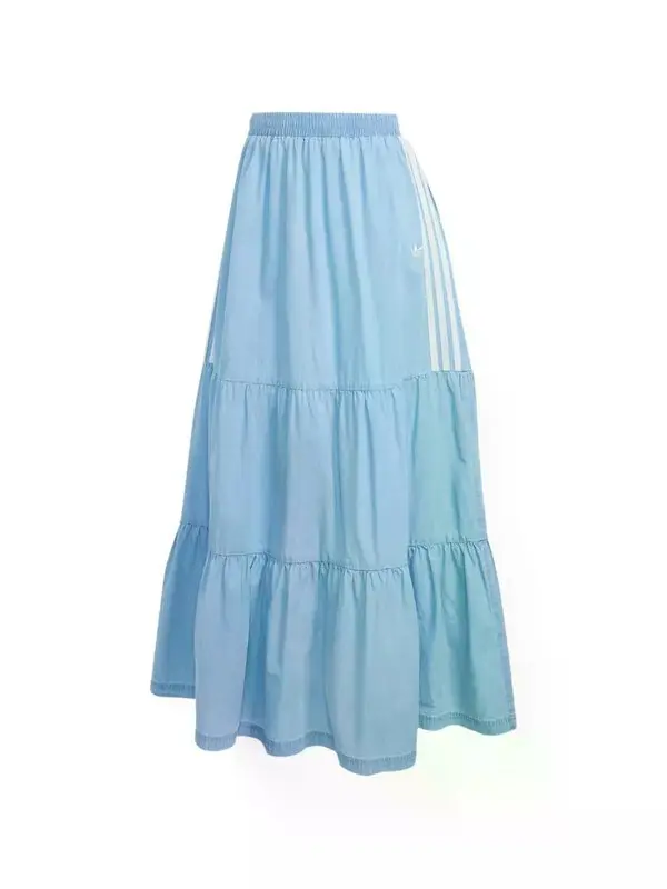 Adidas Tiered Maxi Skirt With Embroidered Logo
