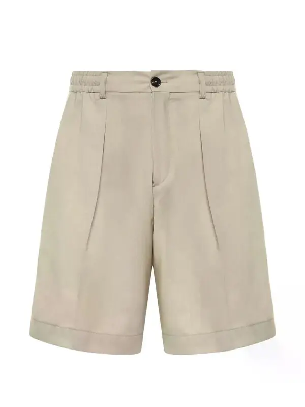BE ABLE Pleated Wool-blend Shorts