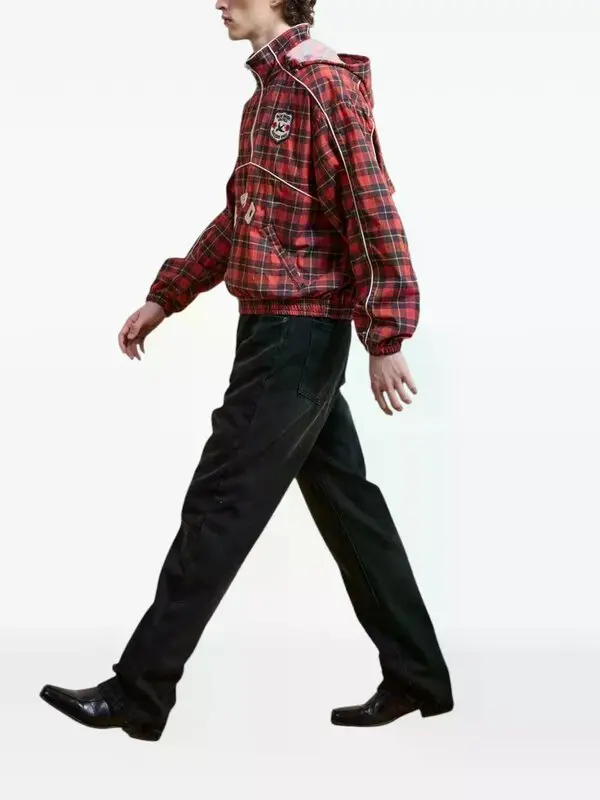 FOUND Plaid Embroidered Track Jacket