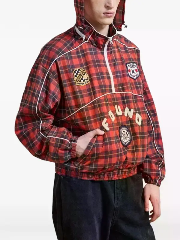 FOUND Plaid Embroidered Track Jacket