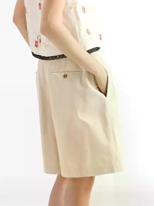 Prada Cotton Gabardine Drawstring Waist Bermuda Shorts