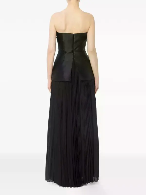 Solace London Claudette Strapless Pleated Maxi Dress - Black